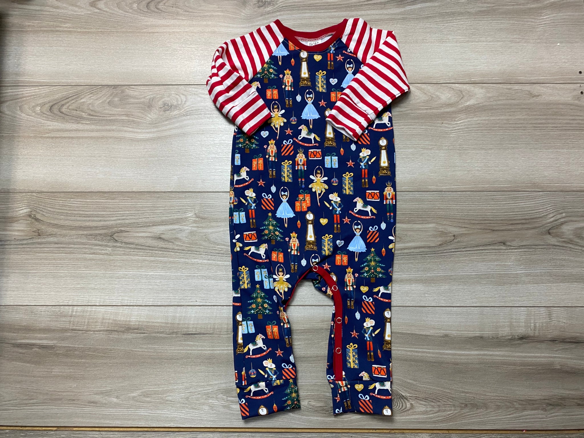 Baby Navy Blue Nutcracker Romper Ships in 2 weeks