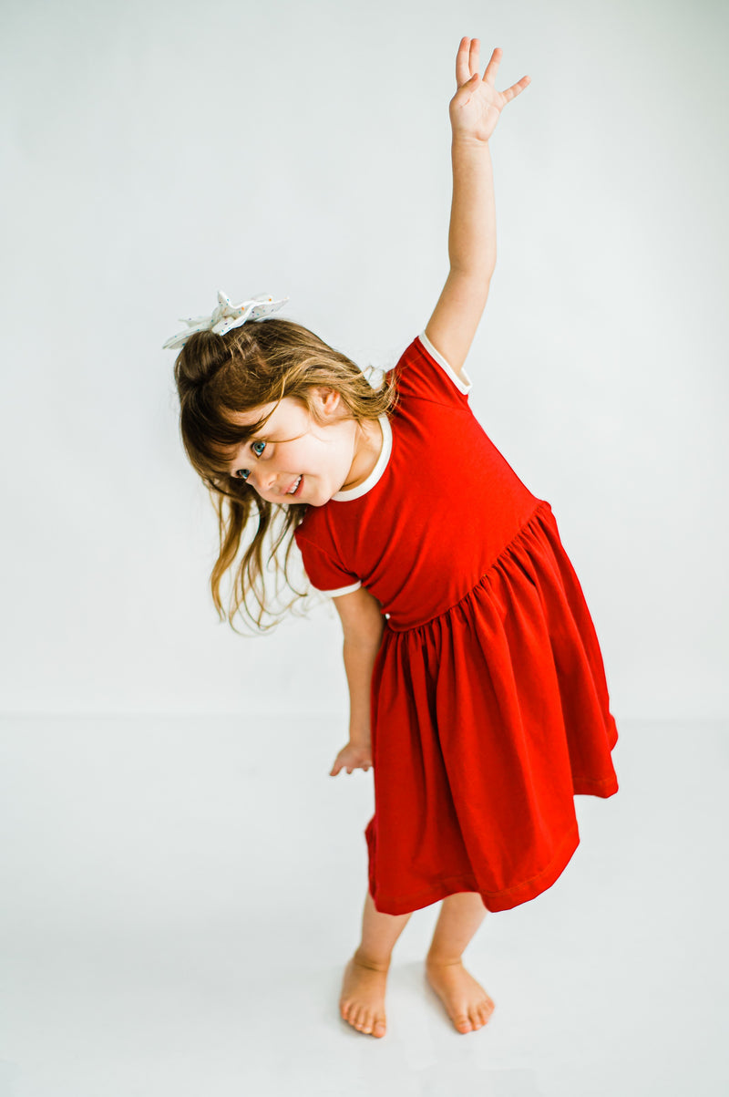 Ruby Red Cap Lap Dress (ships in two weeks)